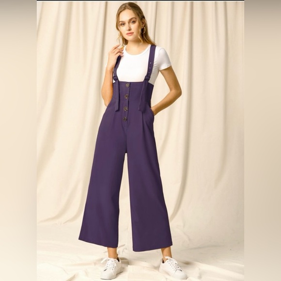 Allegra K | Pants & Jumpsuits | Allegra Wide Leg Belted Overalls ...
